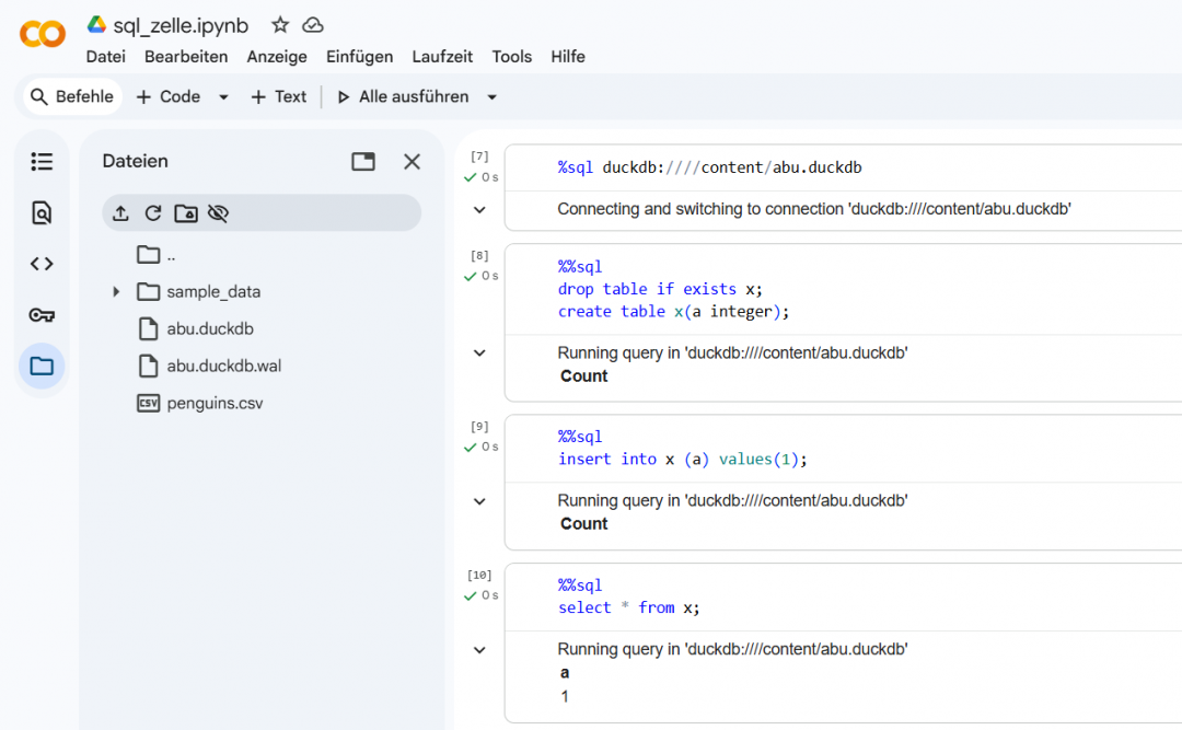 SQL in Jupyter Notebook (or Google Colab) - with DuckDB & JupySQL - data.KISS